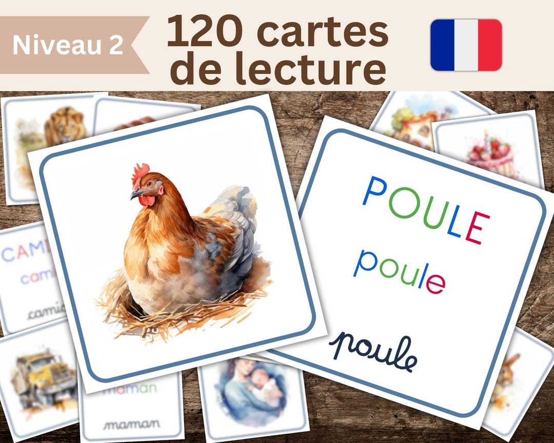 Montessori Series Reading Cards, Learning to Read in French – Beginner ...