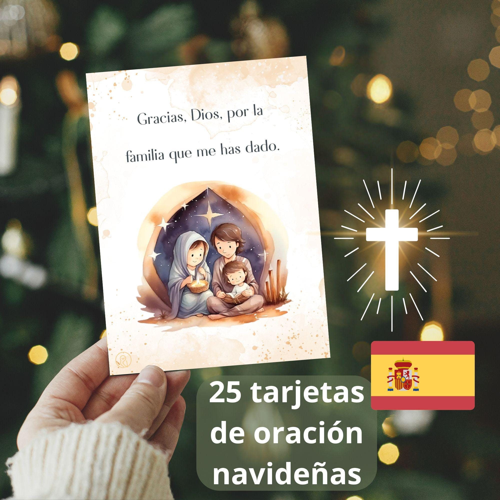 25 Printable Christmas Prayer Cards in Spanish, Advent Calendar for ...