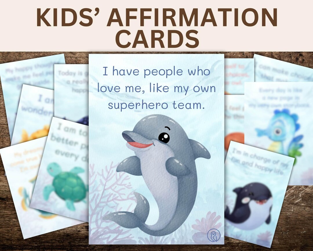 36 Positive Affirmations for Kids in English, Sea Animals ...