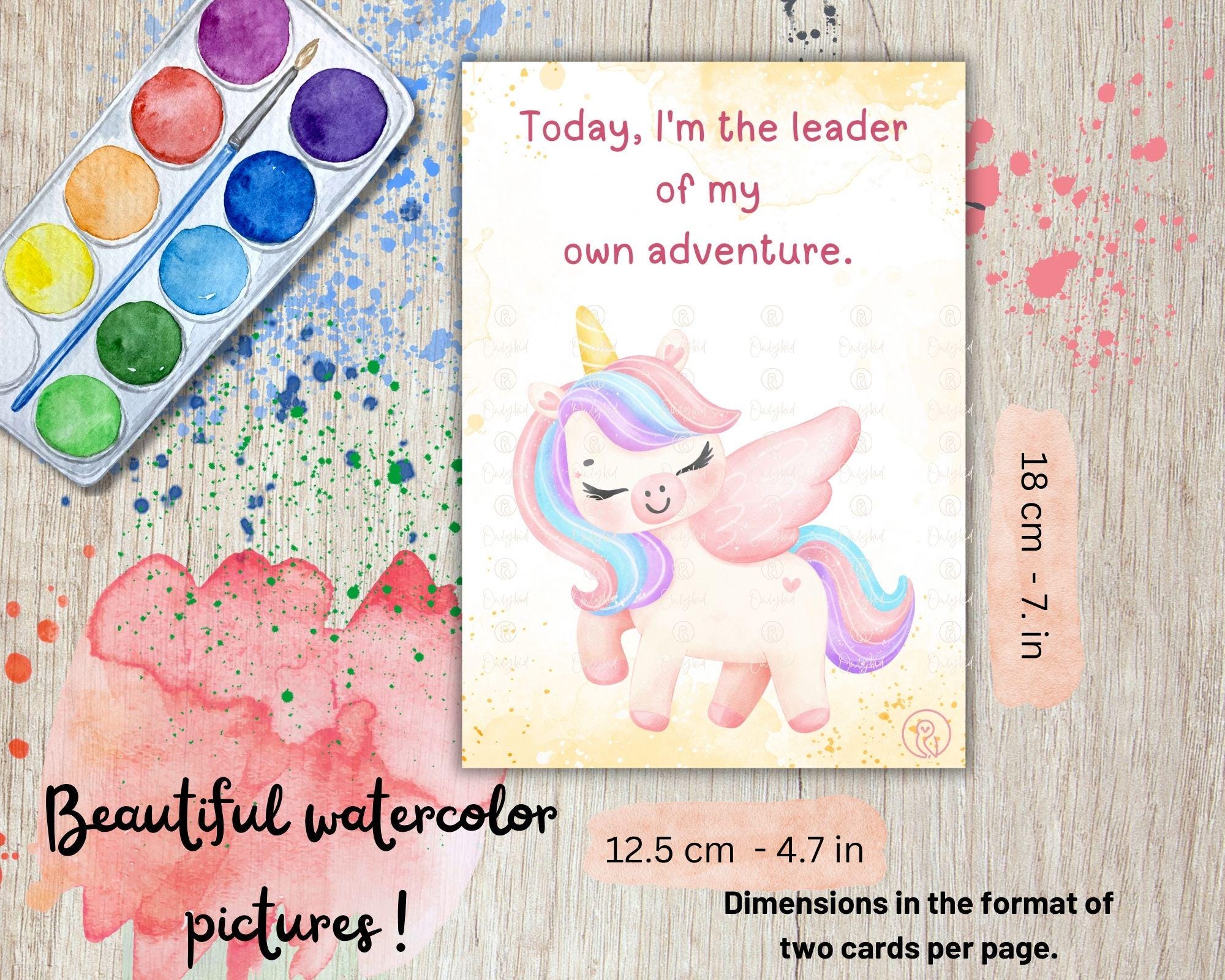36 Positive Affirmations for Kids, Printable Encouragement Cards, Cute ...