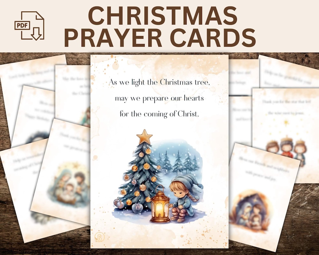 25 Christian Advent Prayer Cards in English, Kids Advent Calendar ...