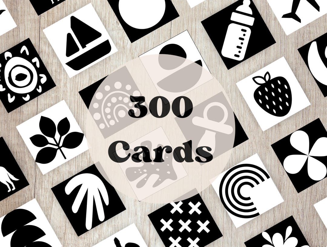 300 Montessori Baby Sensory Cards, Baby Cards, Cards for Babies ...