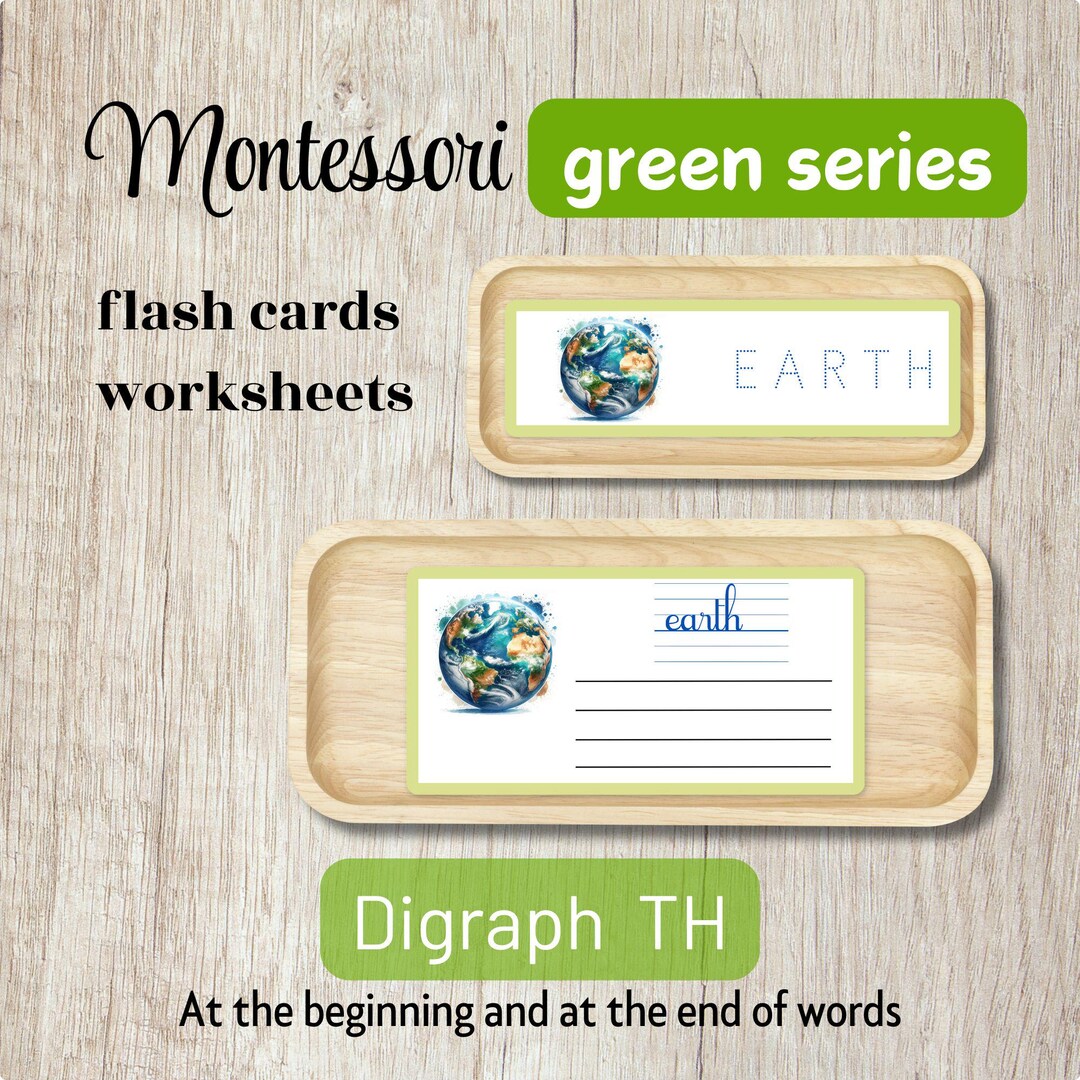 Montessori Green Series, Tracing Flash Cards for Toddlers, Prek ...