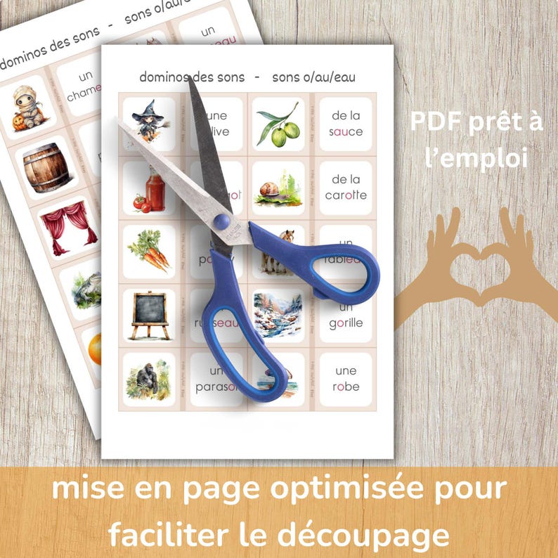 Printable Montessori Domino – Learn the [o] Sound in French With Its ...