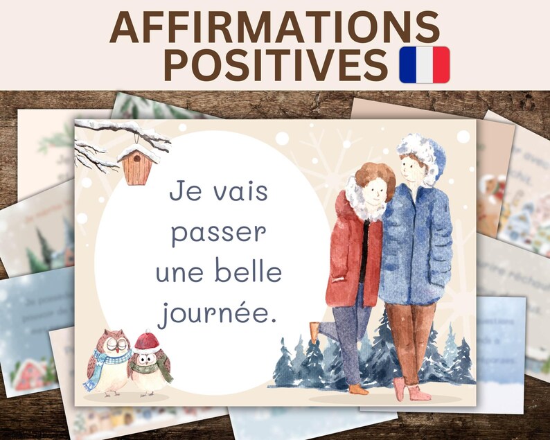 36 Positive Affirmations for Children in French | Winter I Printable ...