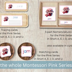 CVC, Word Short I, Pink Series Montessori, Kindergarten Printable ...
