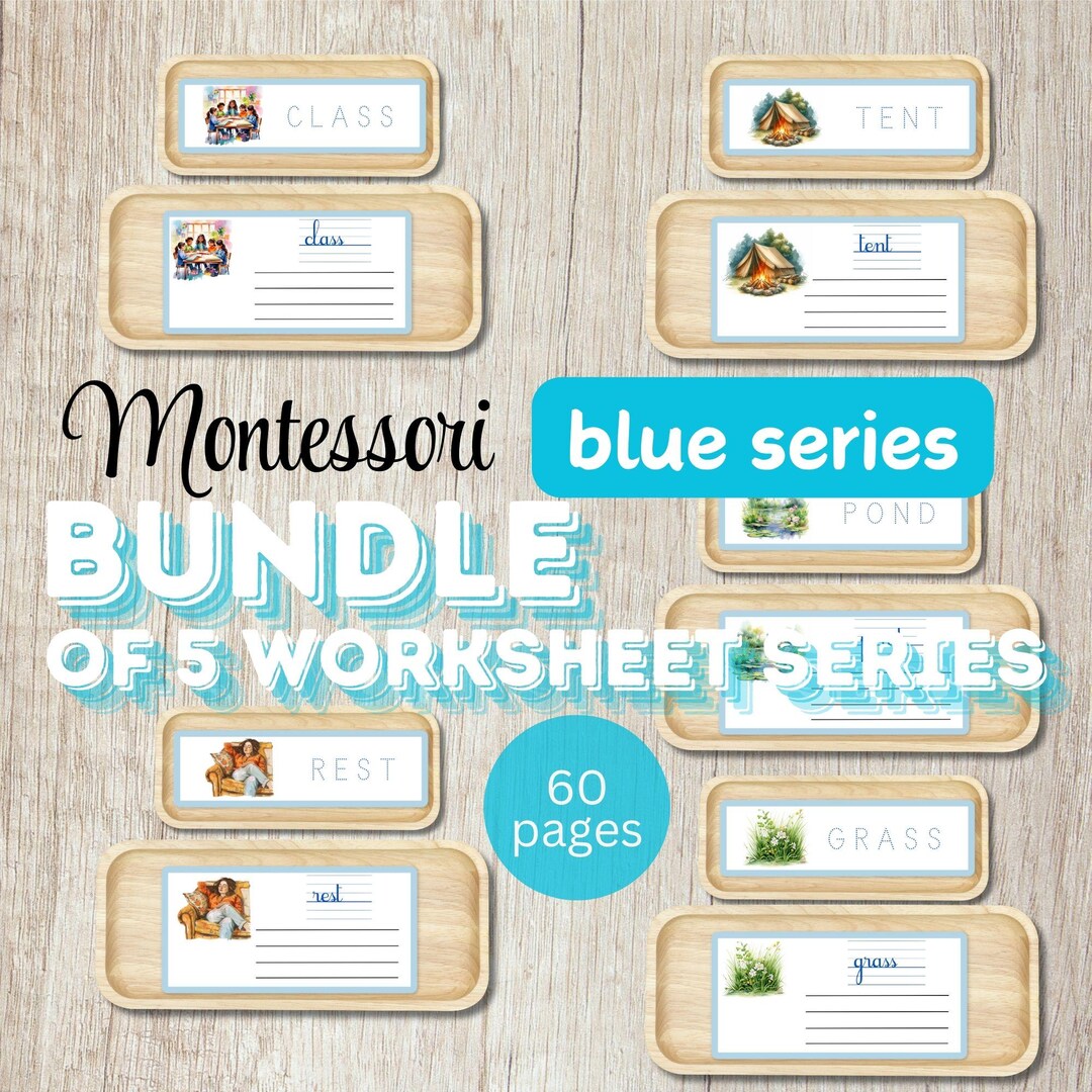 Mega Bundle, Montessori Blue Series, Tracing Flash Cards for Toddlers ...