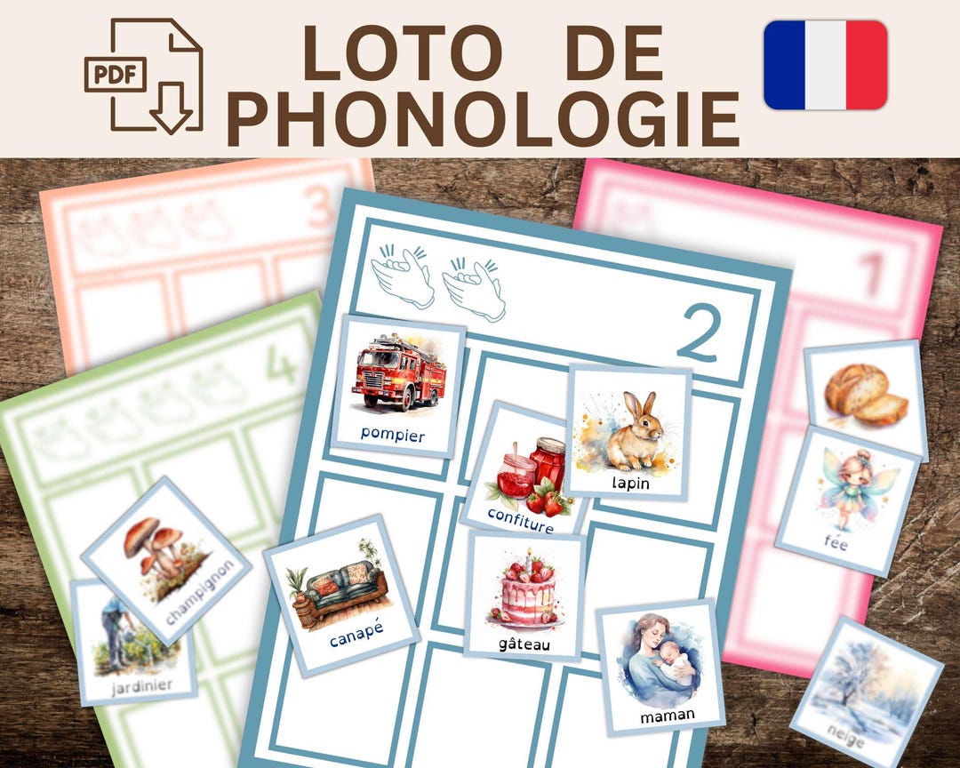 French Phonology Bingo, Montessori Reading Bingo to Download, Syllable ...