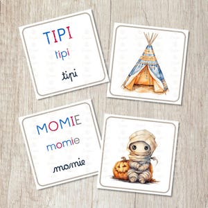 Montessori Reading Cards in French, Phonics Game, Word and Image ...