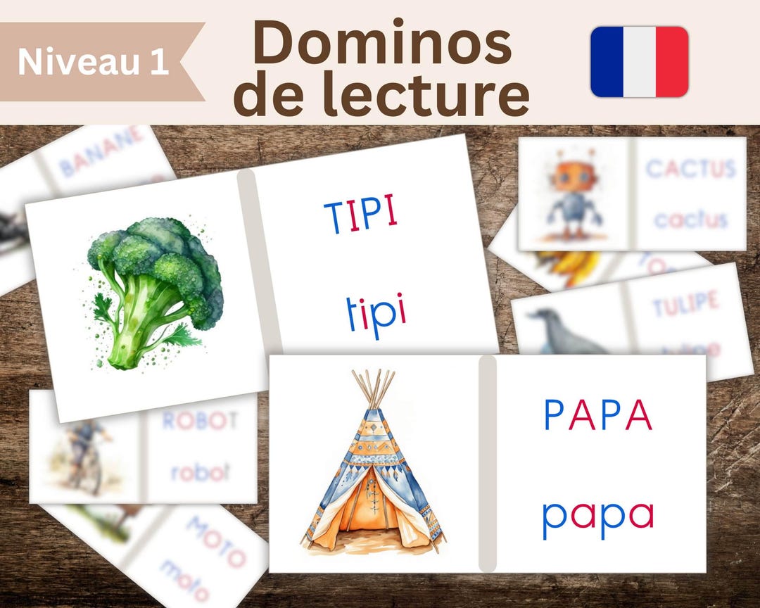 Montessori Dominos, French Reading for Beginners, Syllabic Learning ...