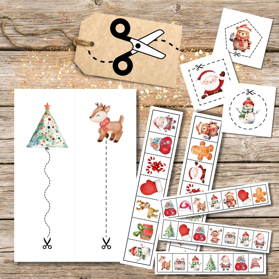 Christmas Cutting Exercises for Kids – Fine Motor Skill Activities With ...