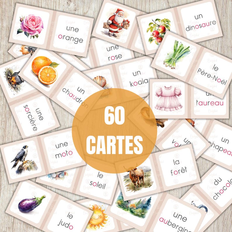 Printable Montessori Domino – Learn the [o] Sound in French With Its ...