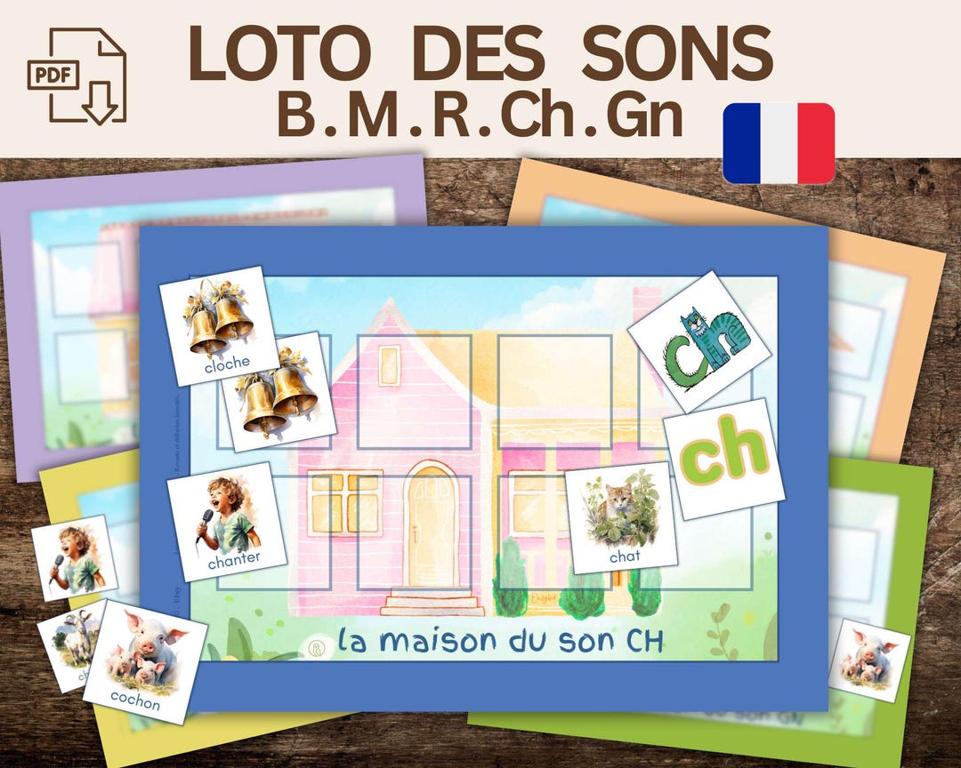 Phonological Lotto in French, Sound Bingo, Educational Reading Game ...