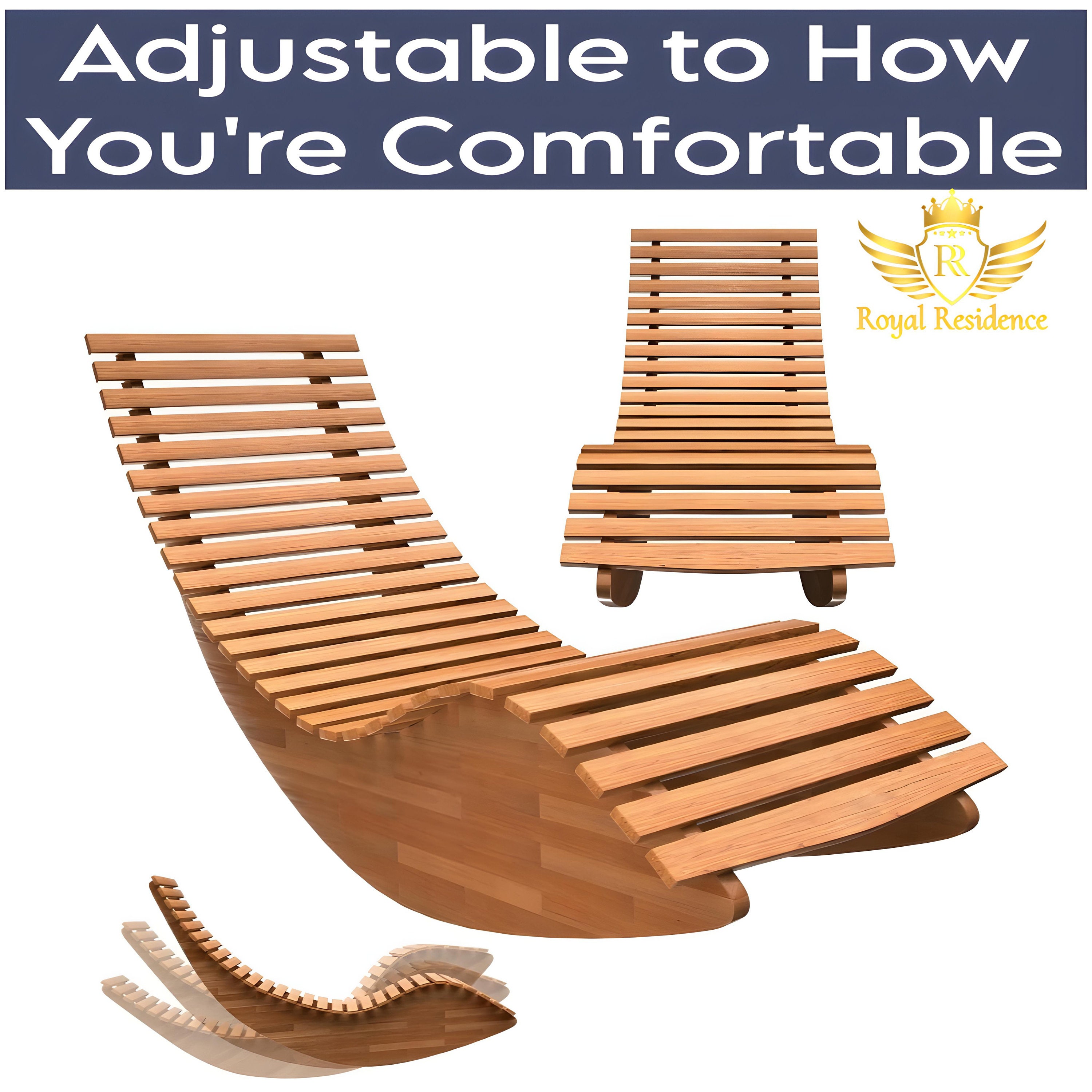 Premium Wooden Furniture Chaise Swinging Rocking Lounge Chair Acacia ...