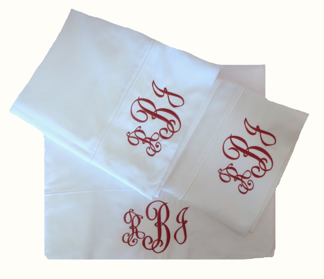 600 Thread Count Sheets in White, Monogrammed - King Size - Etsy