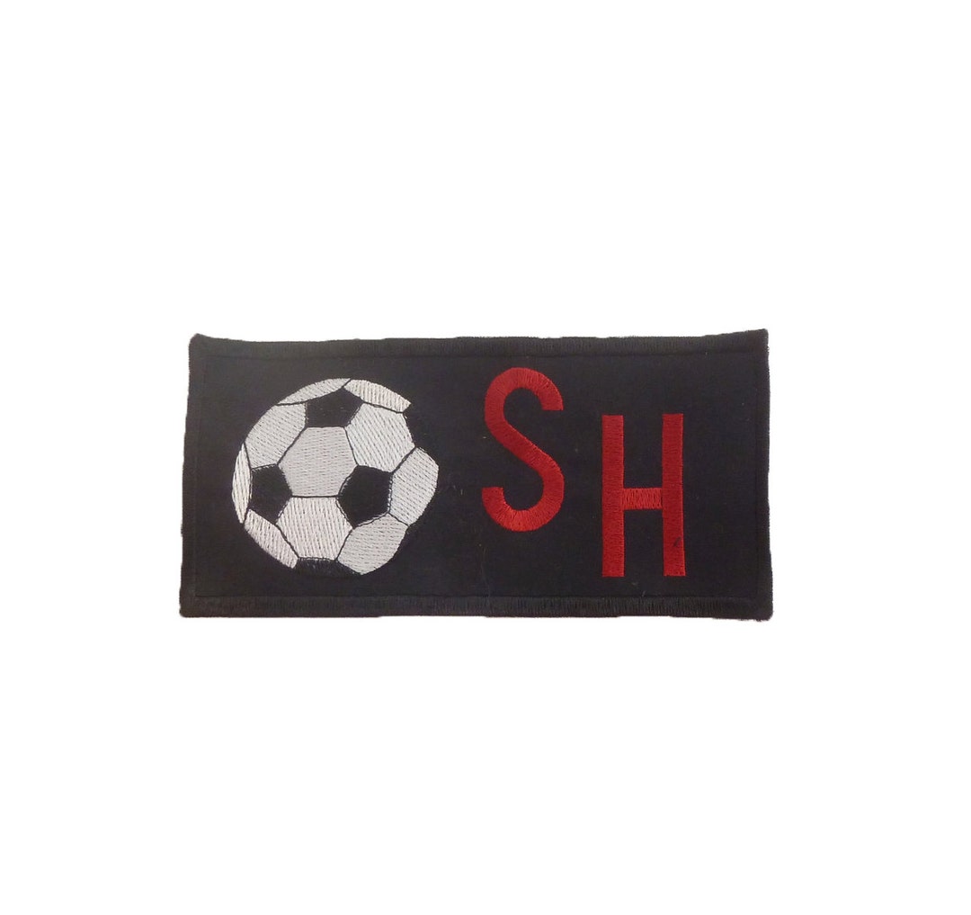 Backpack Patch Label With Sports Motif and Initials Custom Embroidered ...
