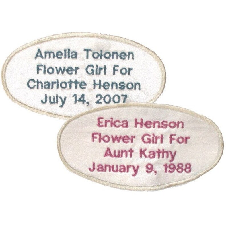 Custom Embroidered Personalized Label for Flower Girl Dress | Etsy