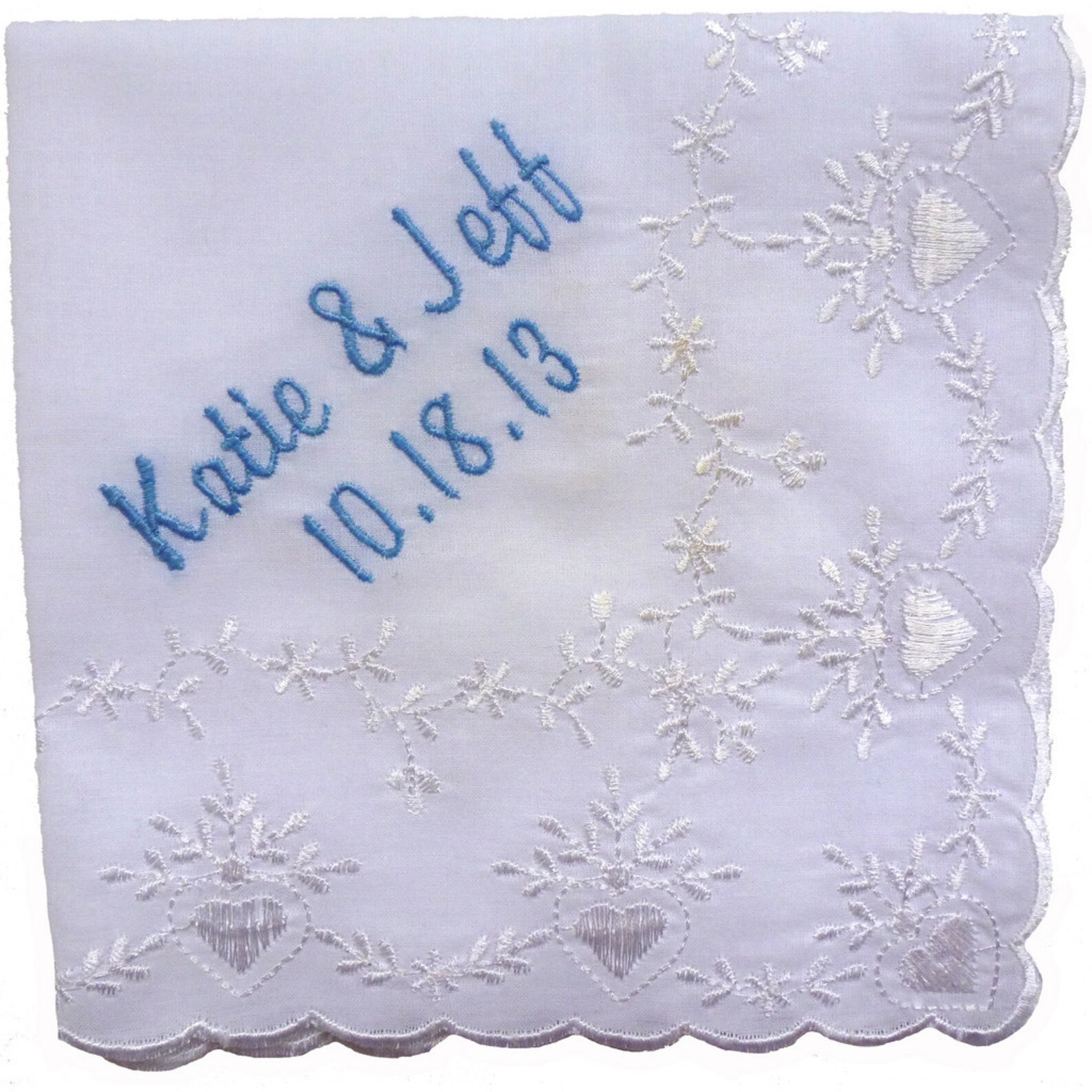 RUSH STATUS Embroidered Bridal Lace Hankie Personalized - Etsy
