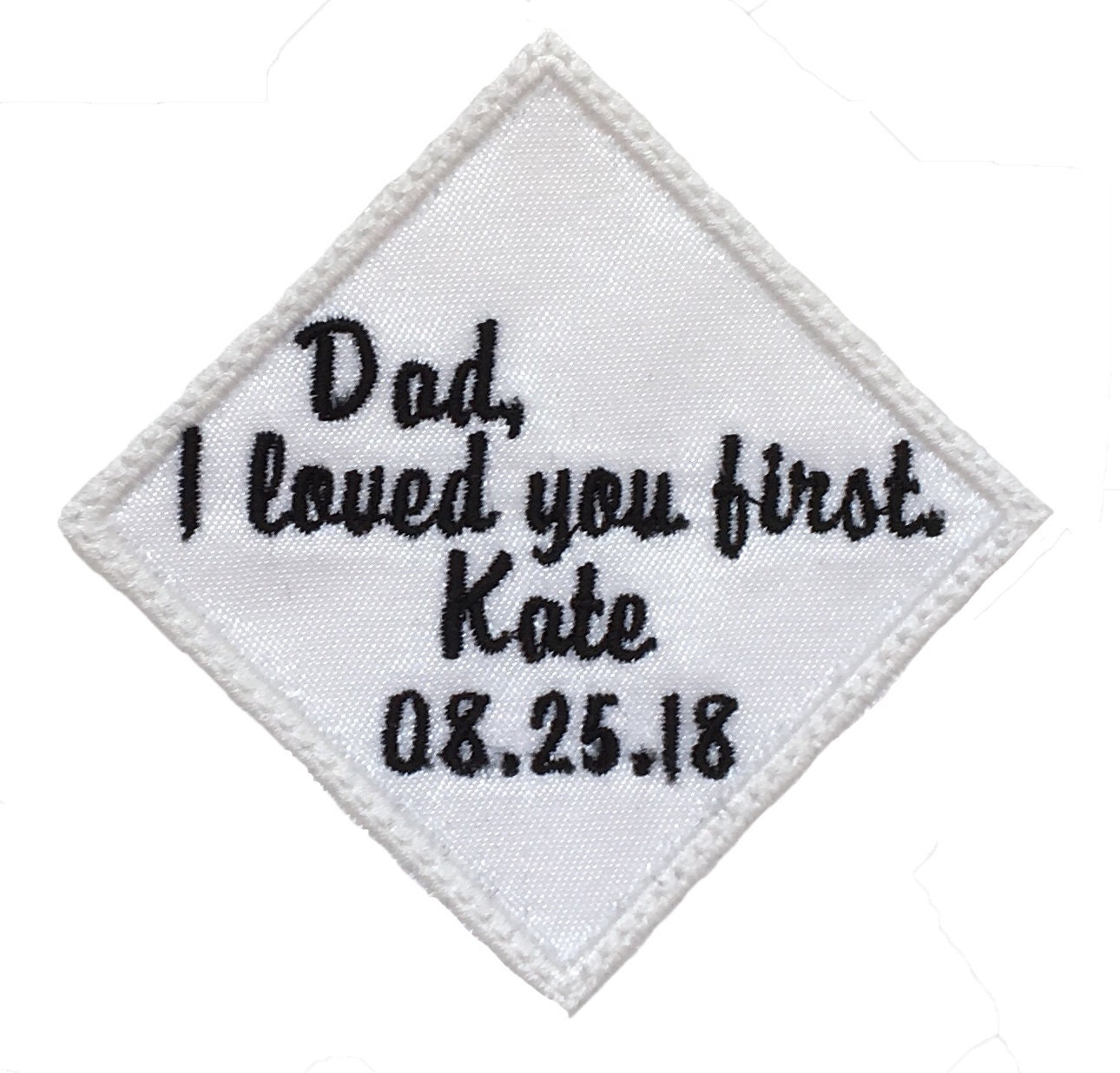 IRON ON STYLE --- Diamond Shape Label Patch for the Tie of Father of ...