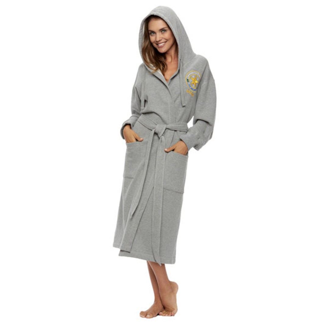 Custom Embroidered Sweatshirt Fabric Bathrobe and Beach Cover Up - Etsy