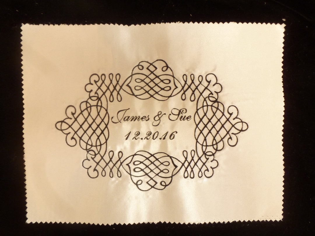 Large Wedding Label Satin Applique - Cali Gown Label in Calligraphy ...