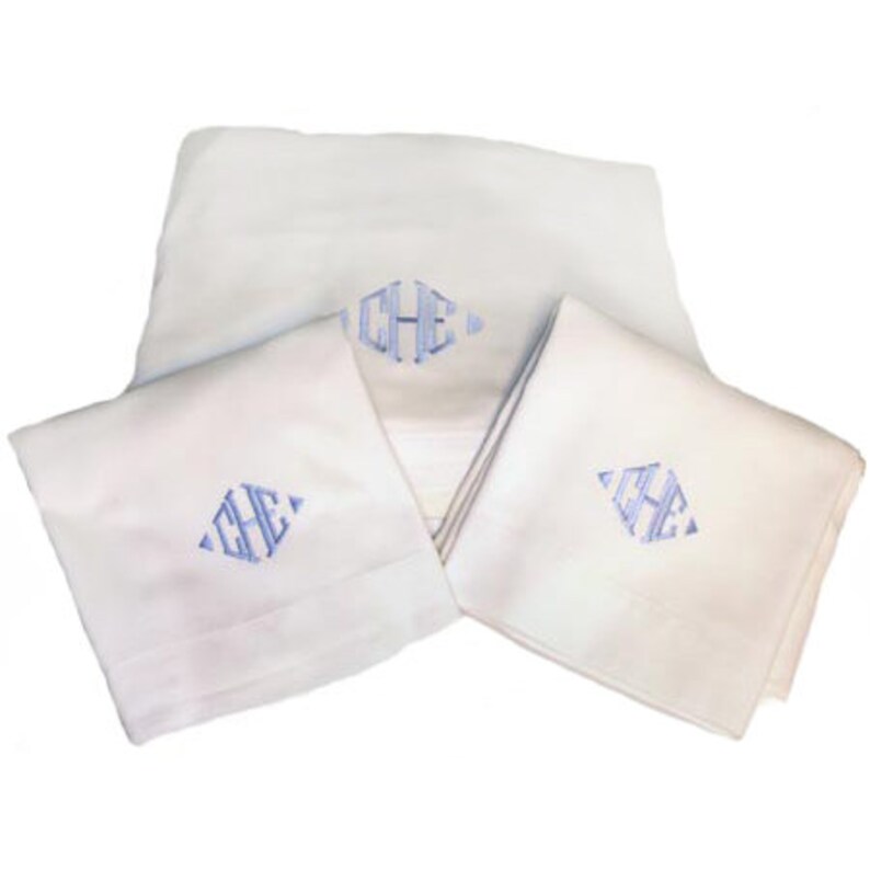 600 Thread Count Sheets in White Monogrammed King Size - Etsy