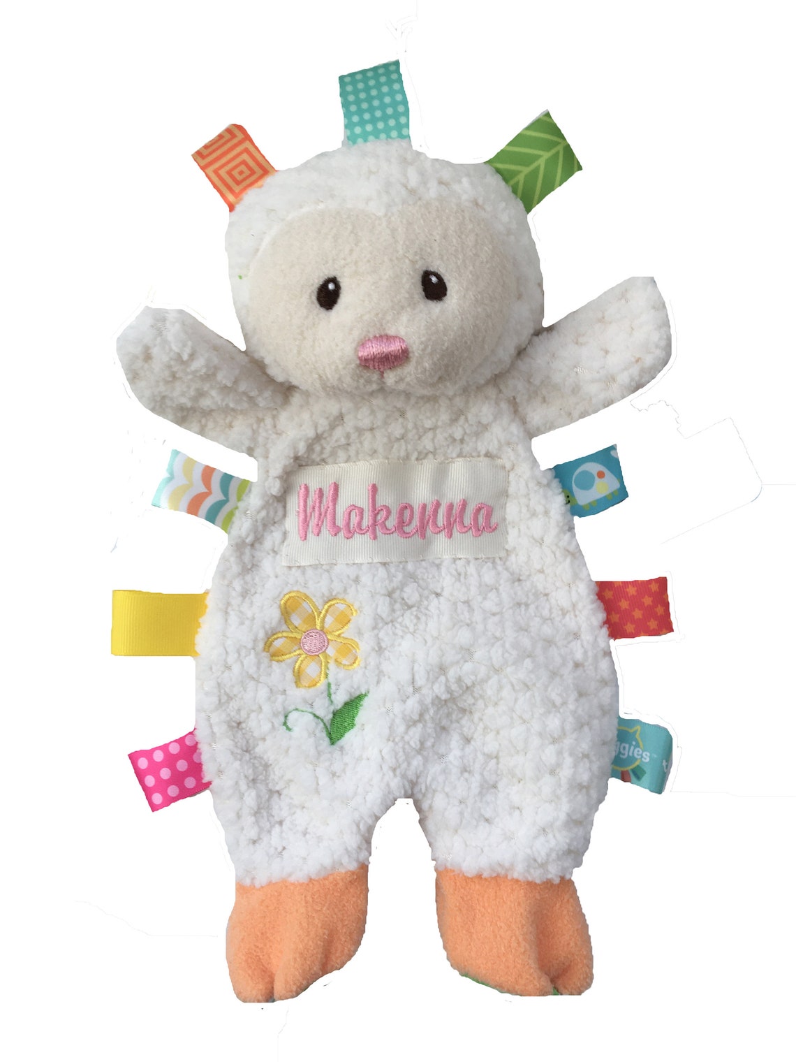 Custom Embroidered Personalized Character TAGGIES™ Lovey Lamb | Etsy