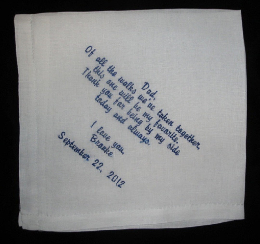 Any Poem Hankie for Men - Hemstitched Irish Linen Handkerchief Custom ...