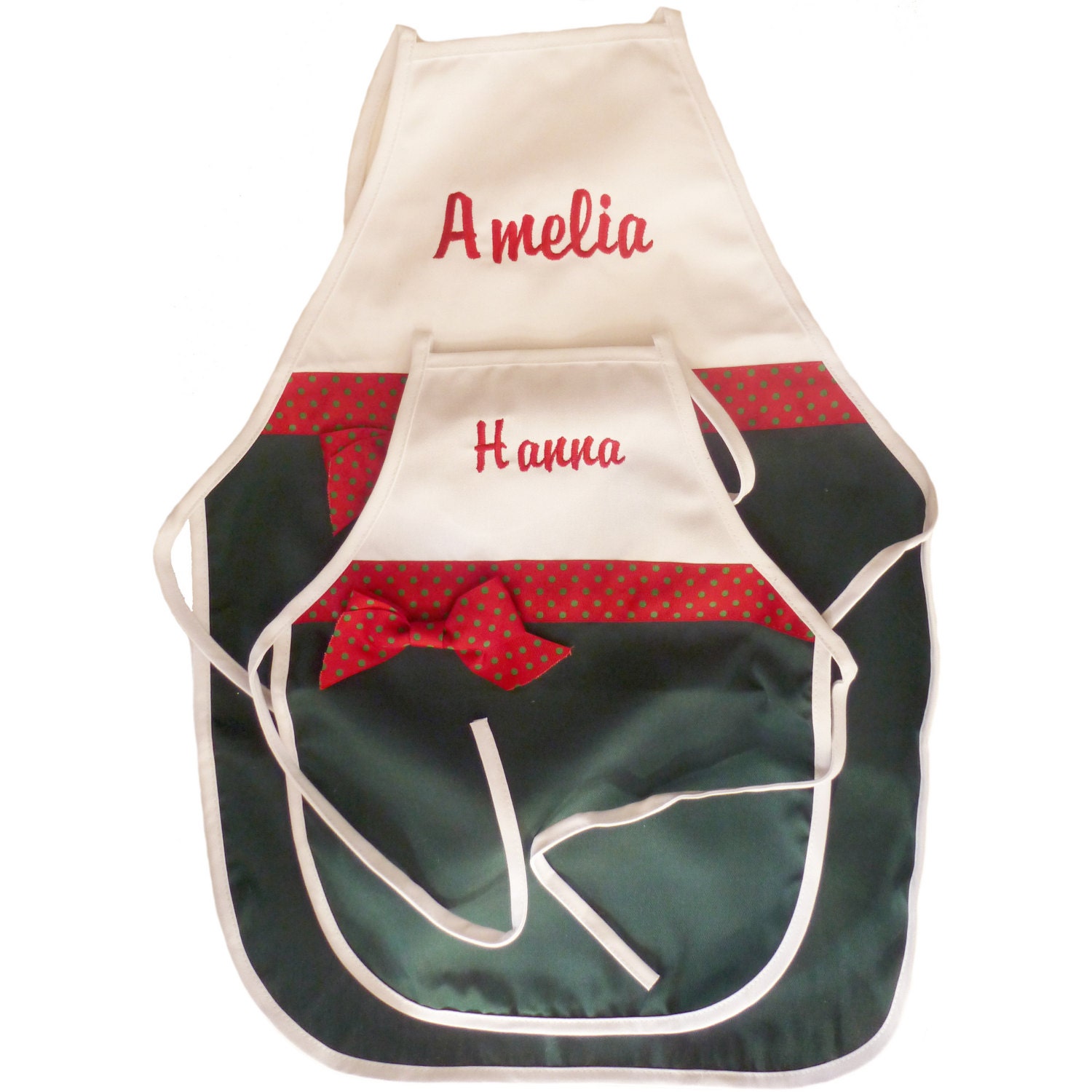 Custom Embroidered Sister Holiday Aprons Set of Two - Etsy