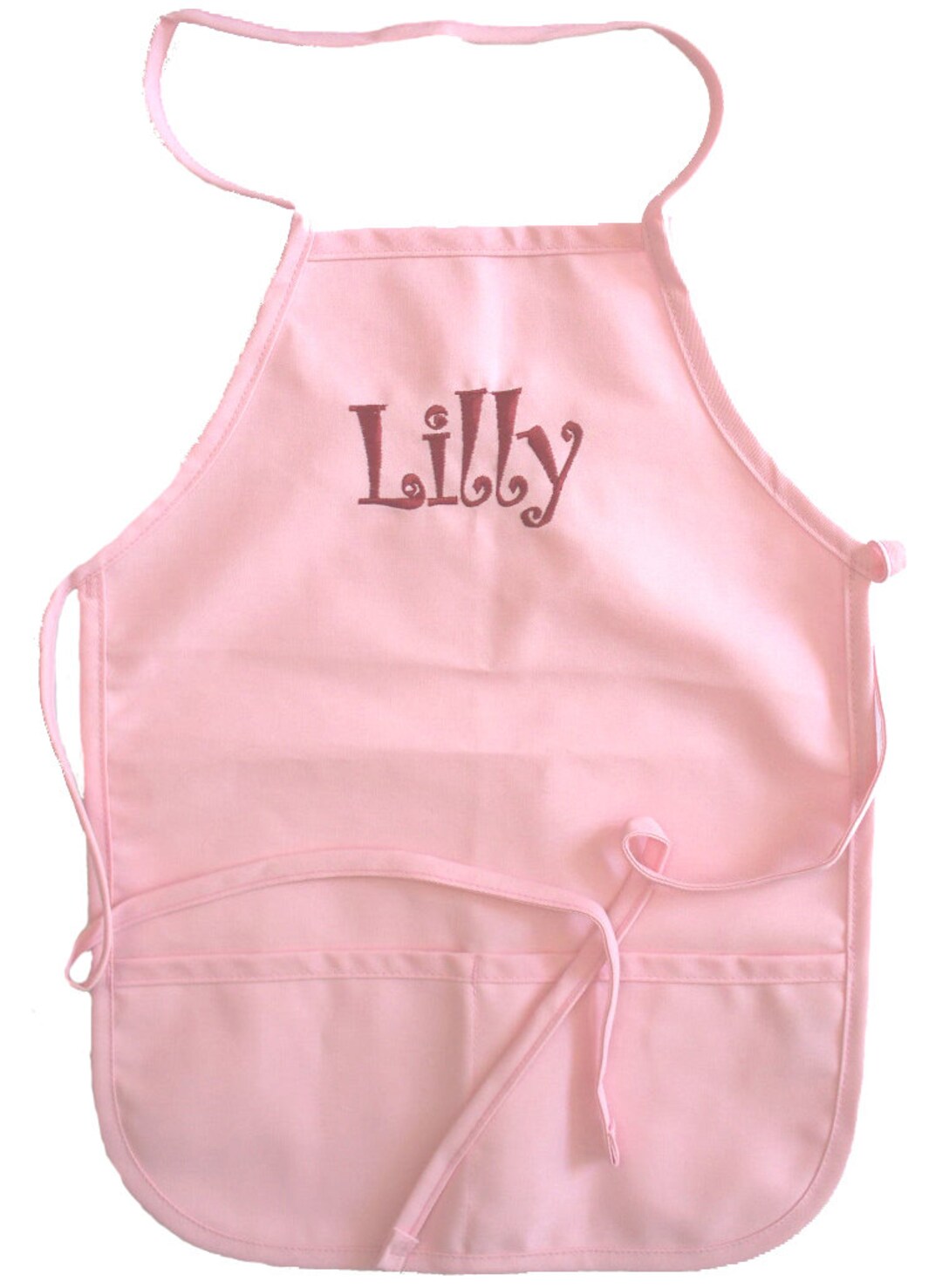 Pink Child's Apron With Name Embroidered - Personalized - Many Other ...