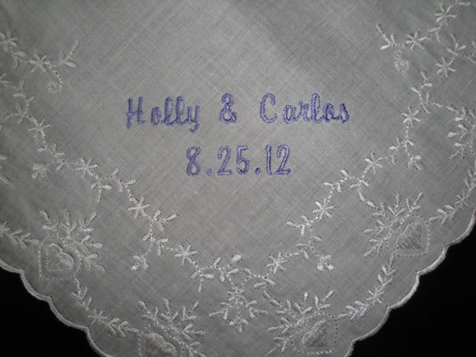 RUSH STATUS Embroidered Bridal Lace Hankie Personalized - Etsy