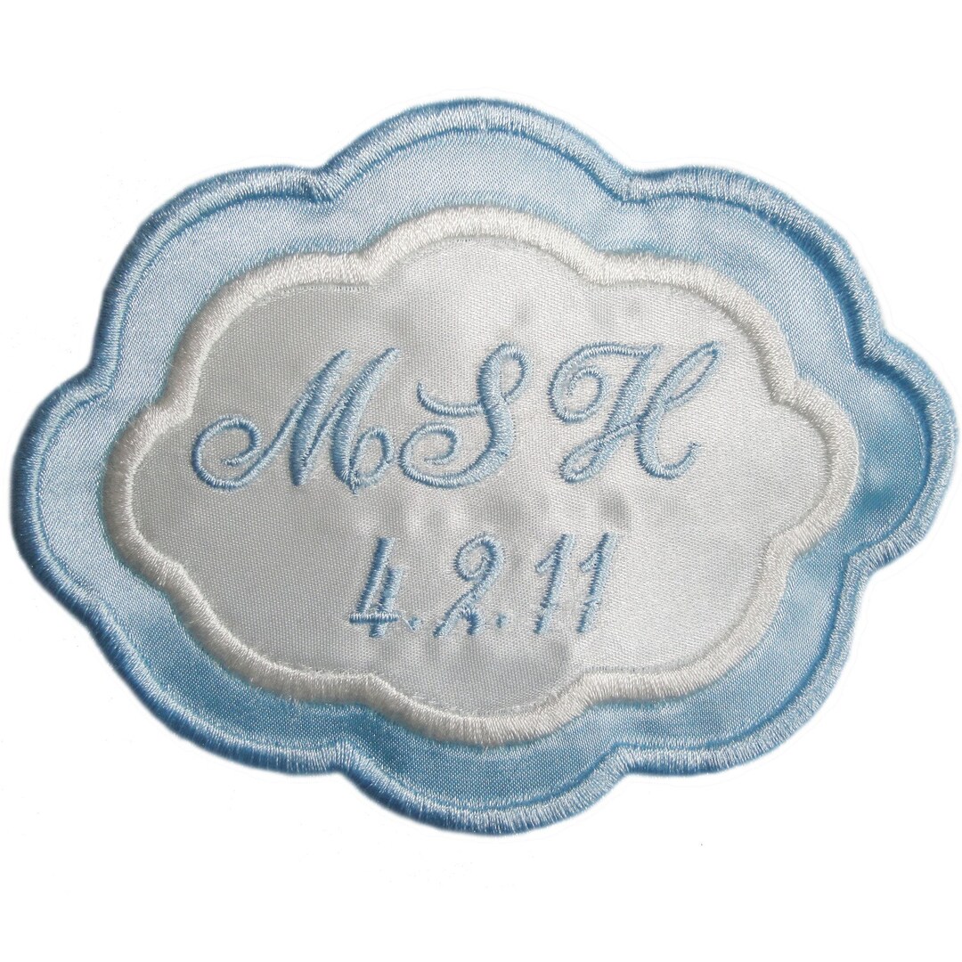 Arielle Embroidered Personalized Wedding Gown Label in Bridal Blue and ...