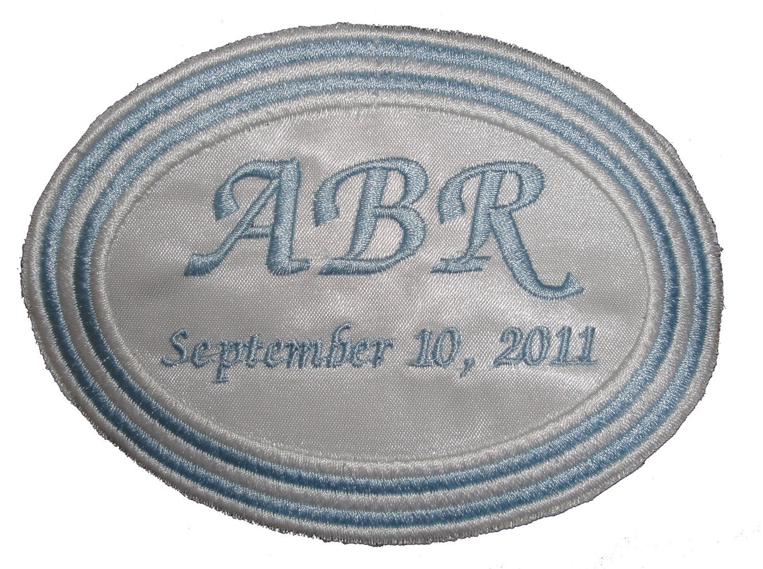 Stephanie Embroidered Personalized Concentric Oval Wedding Gown Label ...