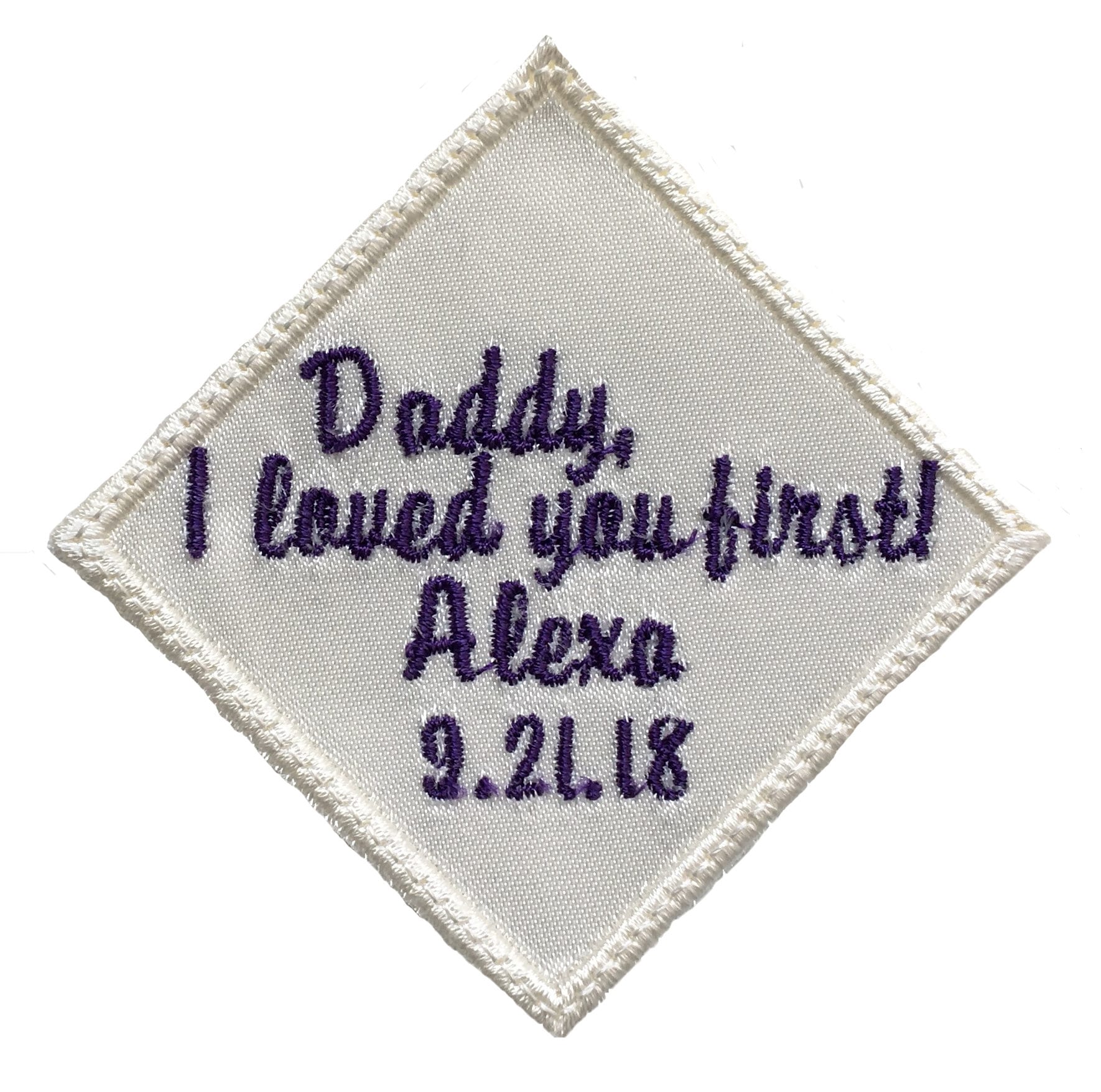 IRON ON STYLE --- Diamond Shape Label Patch for the Tie of Father of ...