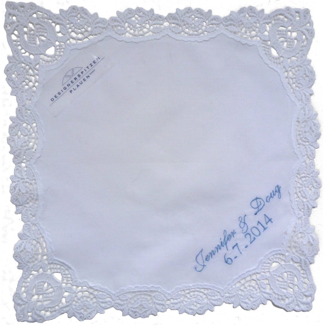 Beautiful Plauen Lace Personalized Hankie Embroidered With Name or ...
