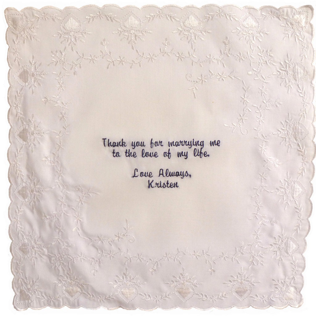 Poem Embroidered Bridal Lace Hankie Personalized - Etsy