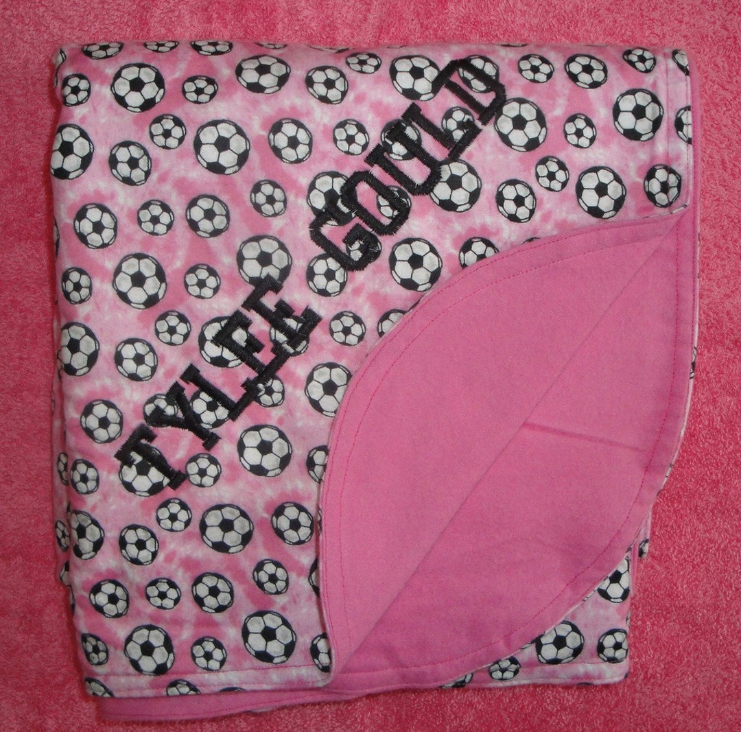 Girl's Soccer Blanket - Custom Personalized by Embroidery - Etsy