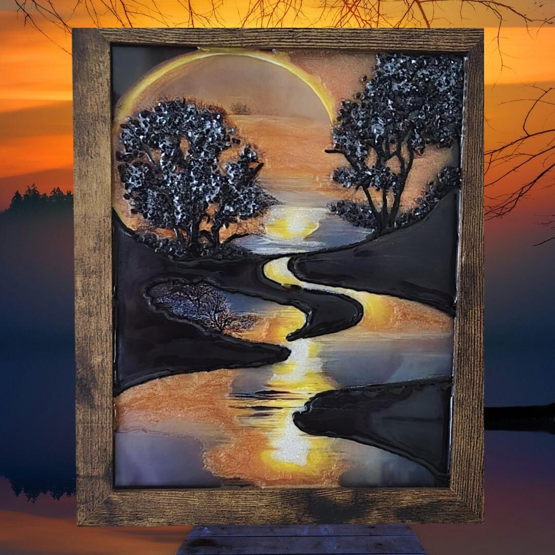 Sunset's Twilight Touch Resin Wall Art Makes a Special Gift for Friends ...