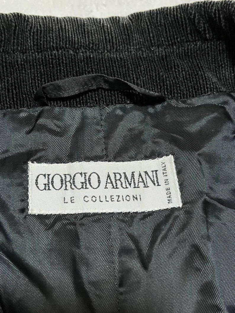 Giorgio Armani Le Collezioni Velvet Blazer Men's Size 48 Dark Gray Rare ...