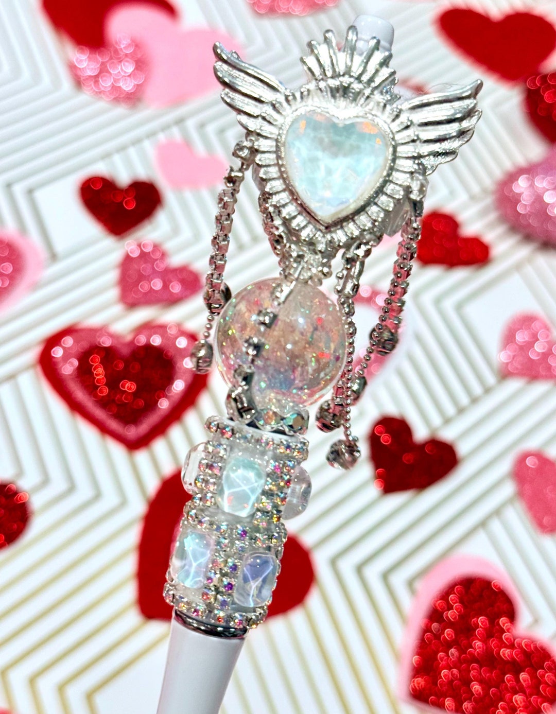 Fancy Beaded Heart Pens | Heart Pens | Sparkle Pens | Heart Beaded Pens ...