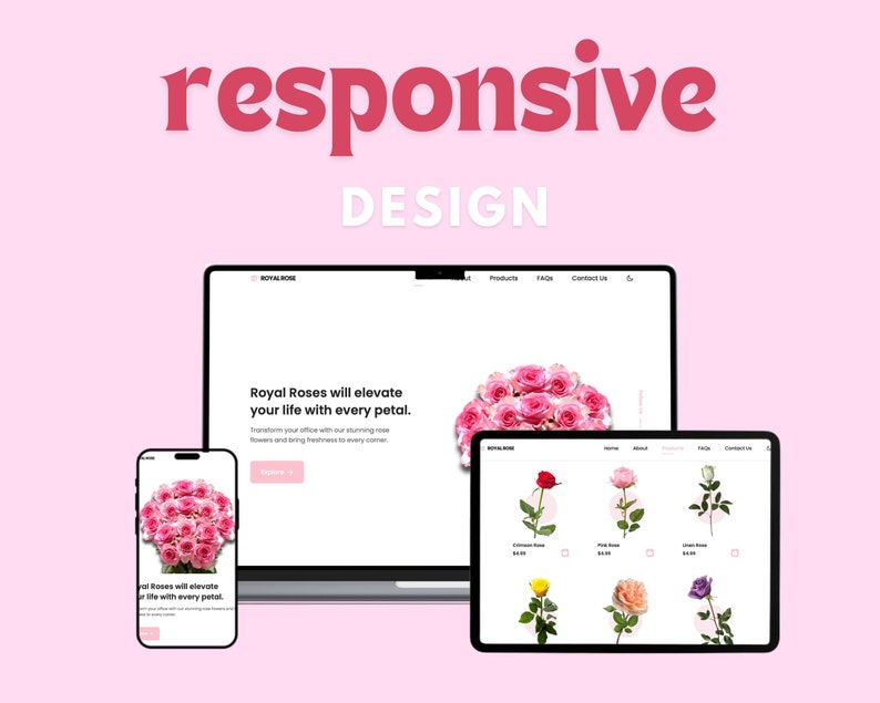 Responsive HTML Website Template Flower Shop Website User-friendly and ...