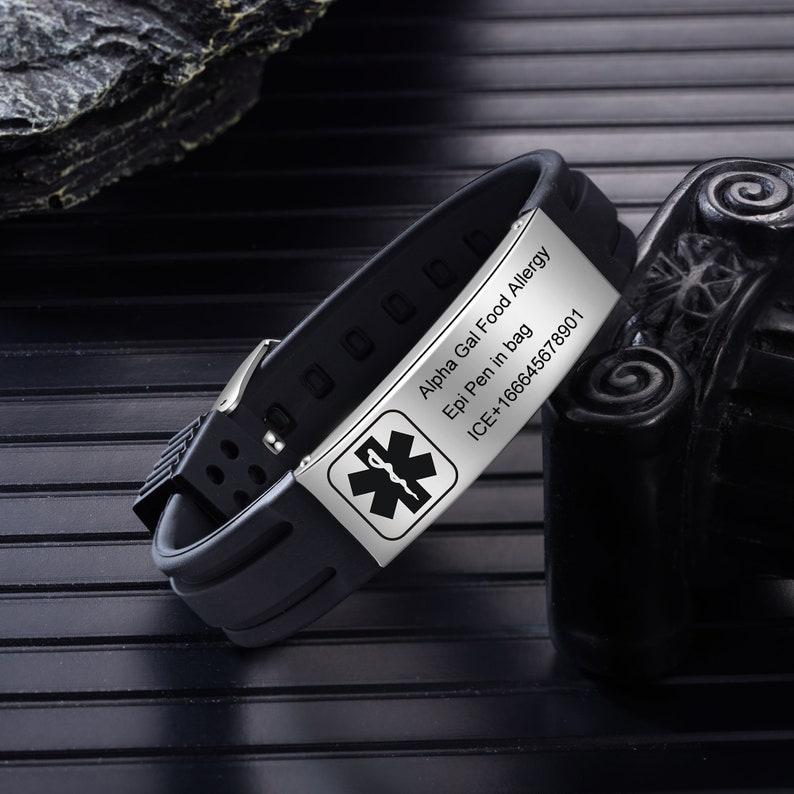 Custom Medical Alert Bracelet Silicone Medical Bracelet Health ...