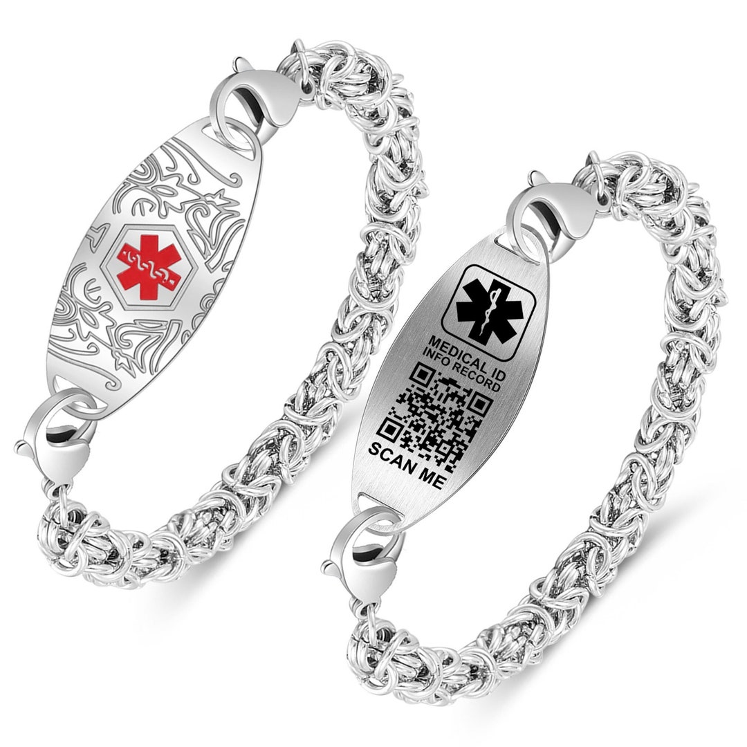 Custom Medical Alert Bracelet - Stainless Steel Medical ID Bracelet ...