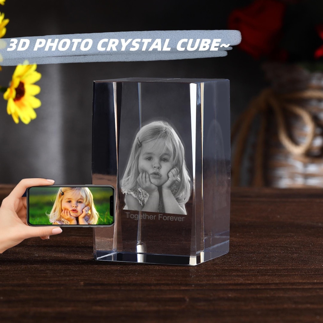 Customized 3D Crystal Ornaments-personalized Engraved Crystal Photo ...