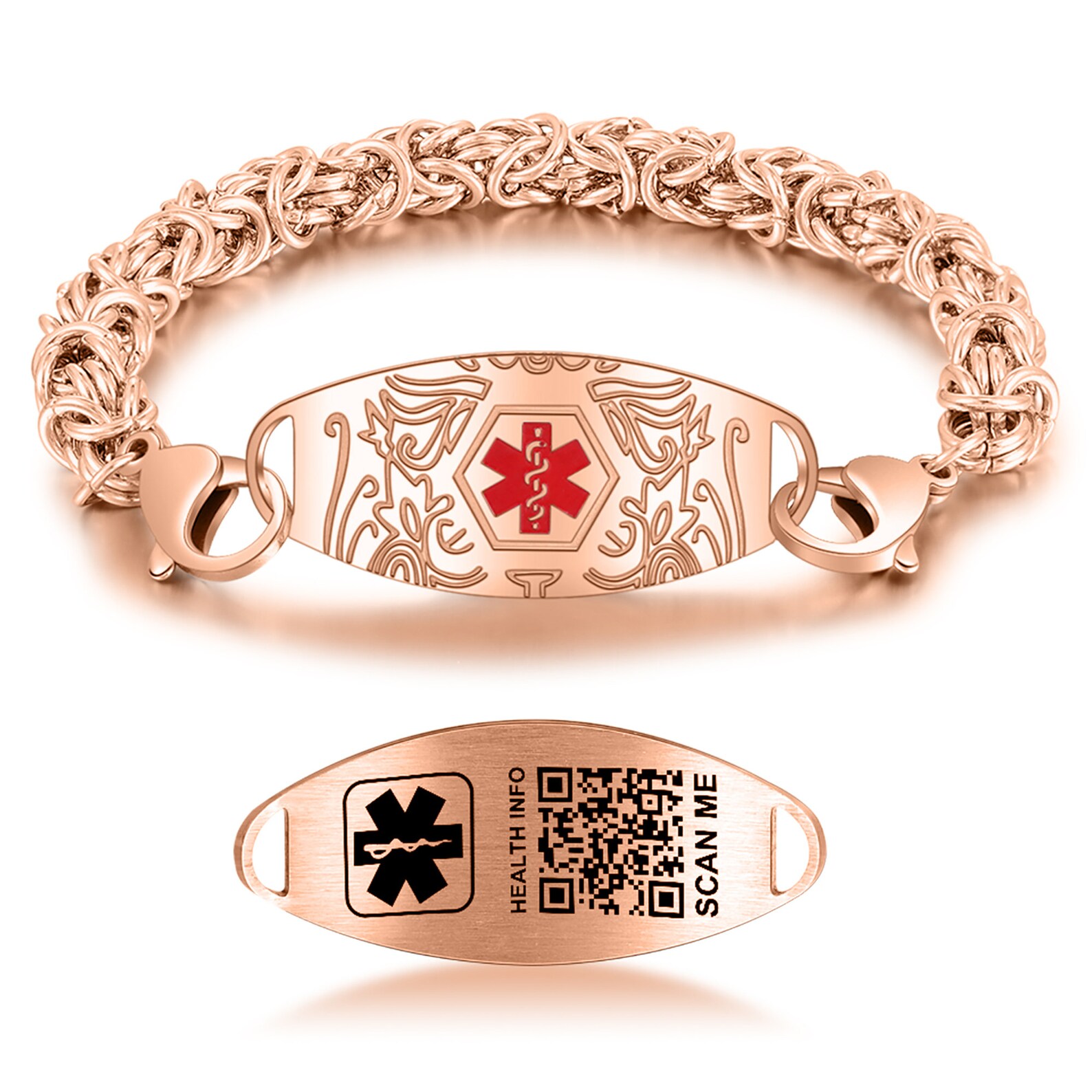 Personalized QR Code Medical Alert Bracelet - Emergency ID Bracelet ...