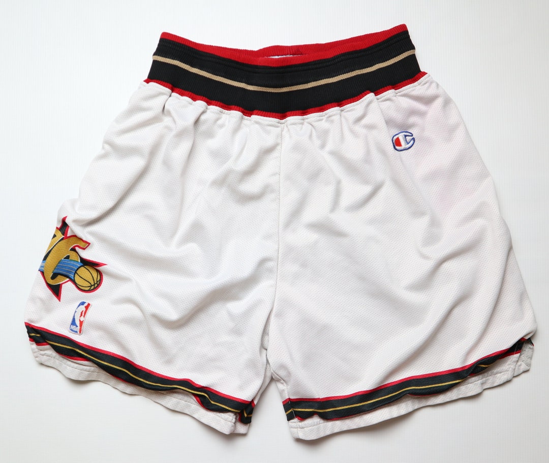 NBA Philadelphia Sixers 76ers 1990s 90s Vintage Basketball Shorts White ...