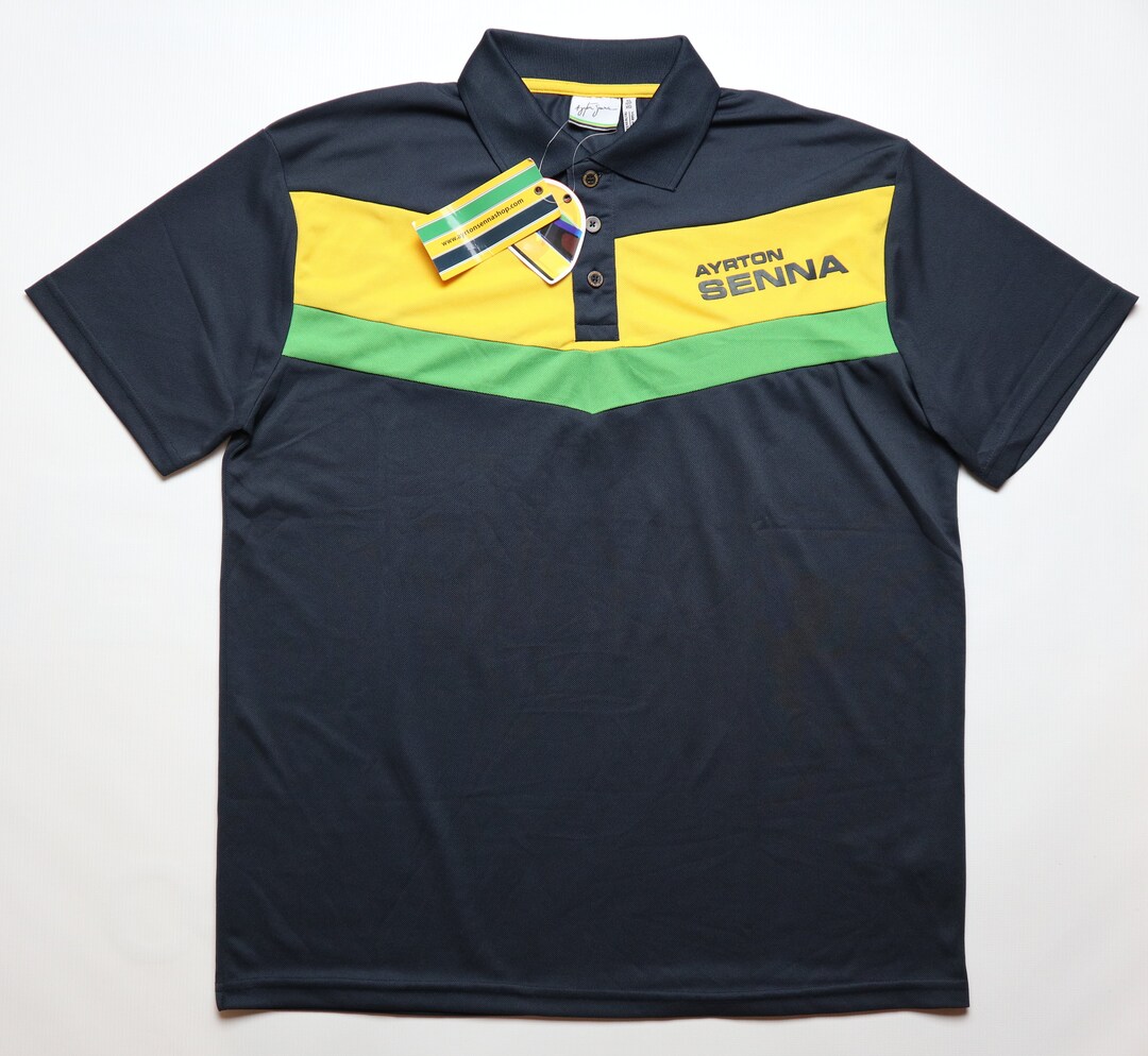 F1 Ayrton Senna Vintage Racing Polo Jersey Shirt BNWT New Formula 1 ...