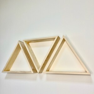 Triangle Wooden Shelves, Pine Wood Wall Shelf for Books, Plants Shelves ...
