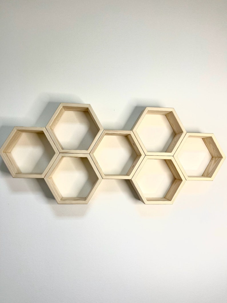 Modular Hexagon Wall Shelf Set, Honeycomb Shelves, Set of 6 Wall ...