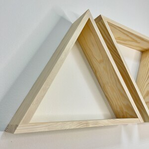 Triangle Wooden Shelves, Pine Wood Wall Shelf for Books, Plants Shelves ...